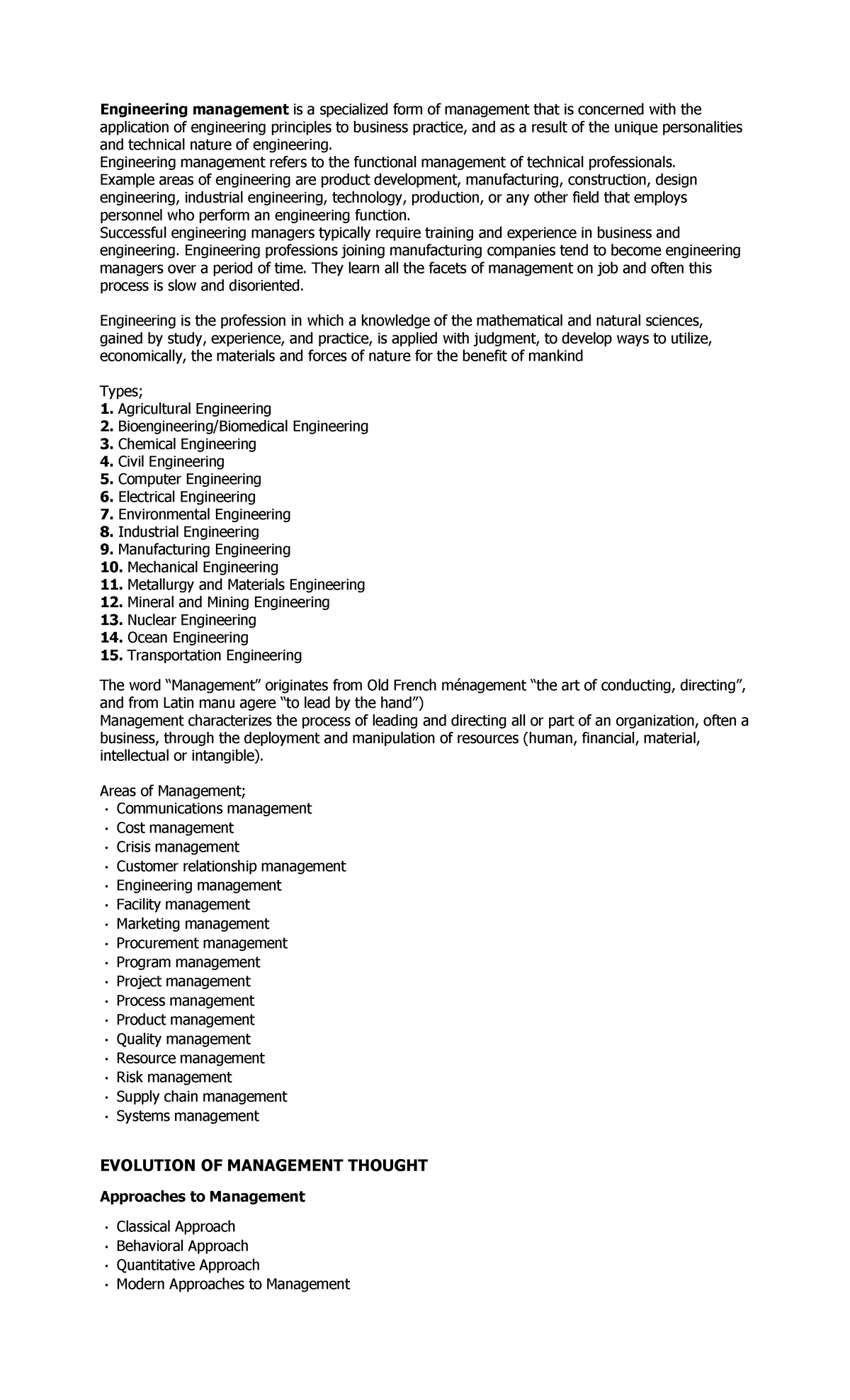 Engineering management Module 1 - Engineering management is a ...