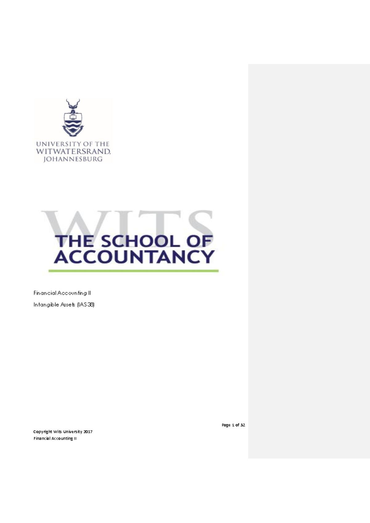 IAS 38 Intangible Assets Notes 2021 Page 1 Of 32 Copyright Wits
