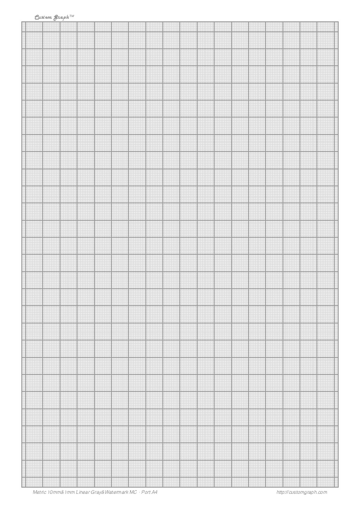 Graph paper Metric 10mm&1mm Linear Gray&Watermark MC-Port A4 - CH1001 ...