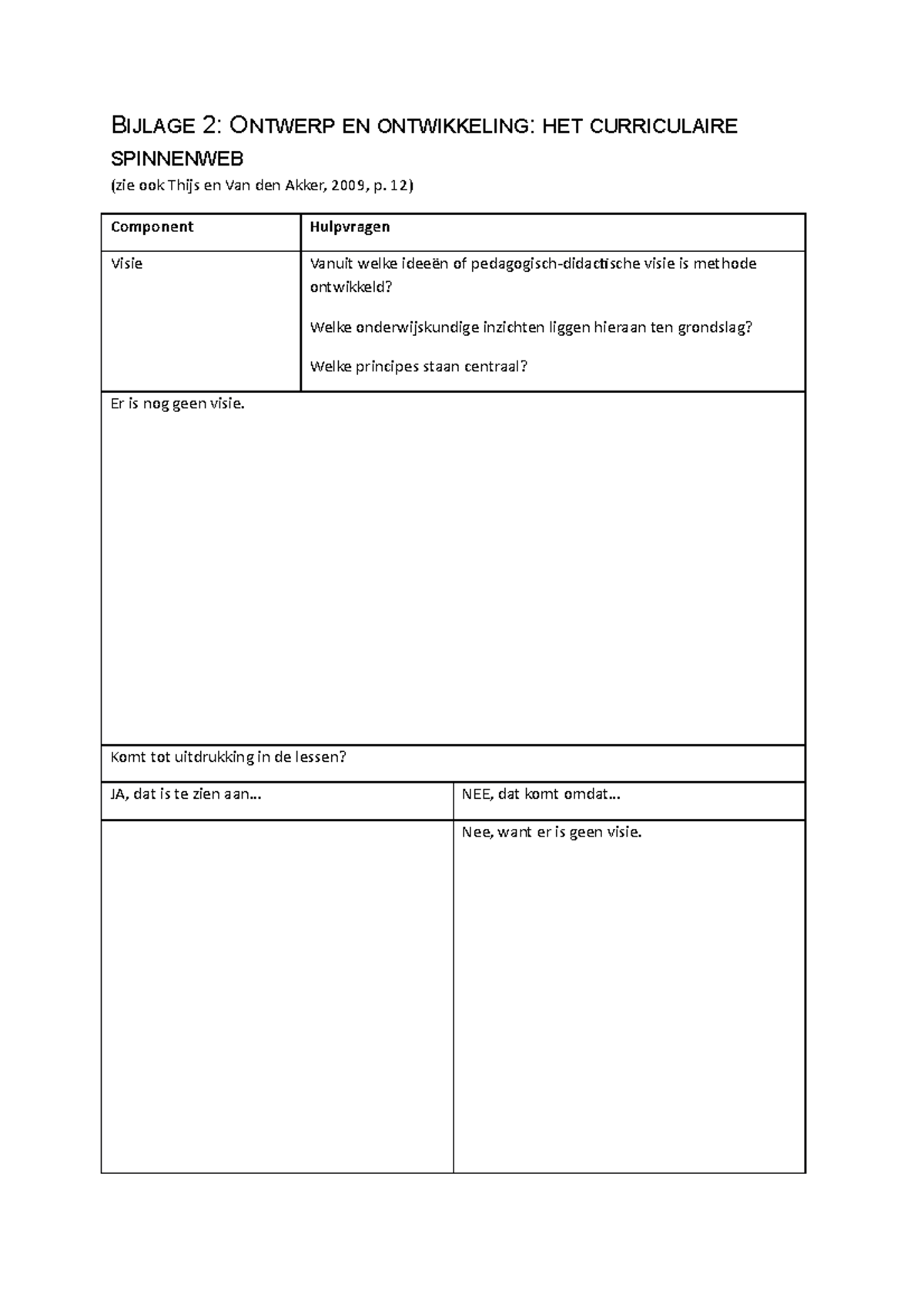 Bijlage 2 ontwerp en ontwikkeling het curriculaire spinnenweb - BIJLAGE ...