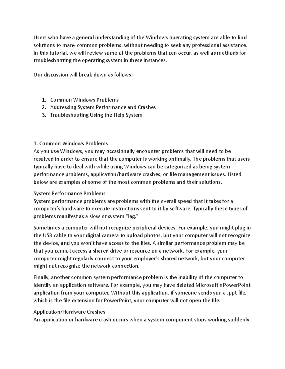 It4 - coursework - Users who have a general understanding of the ...