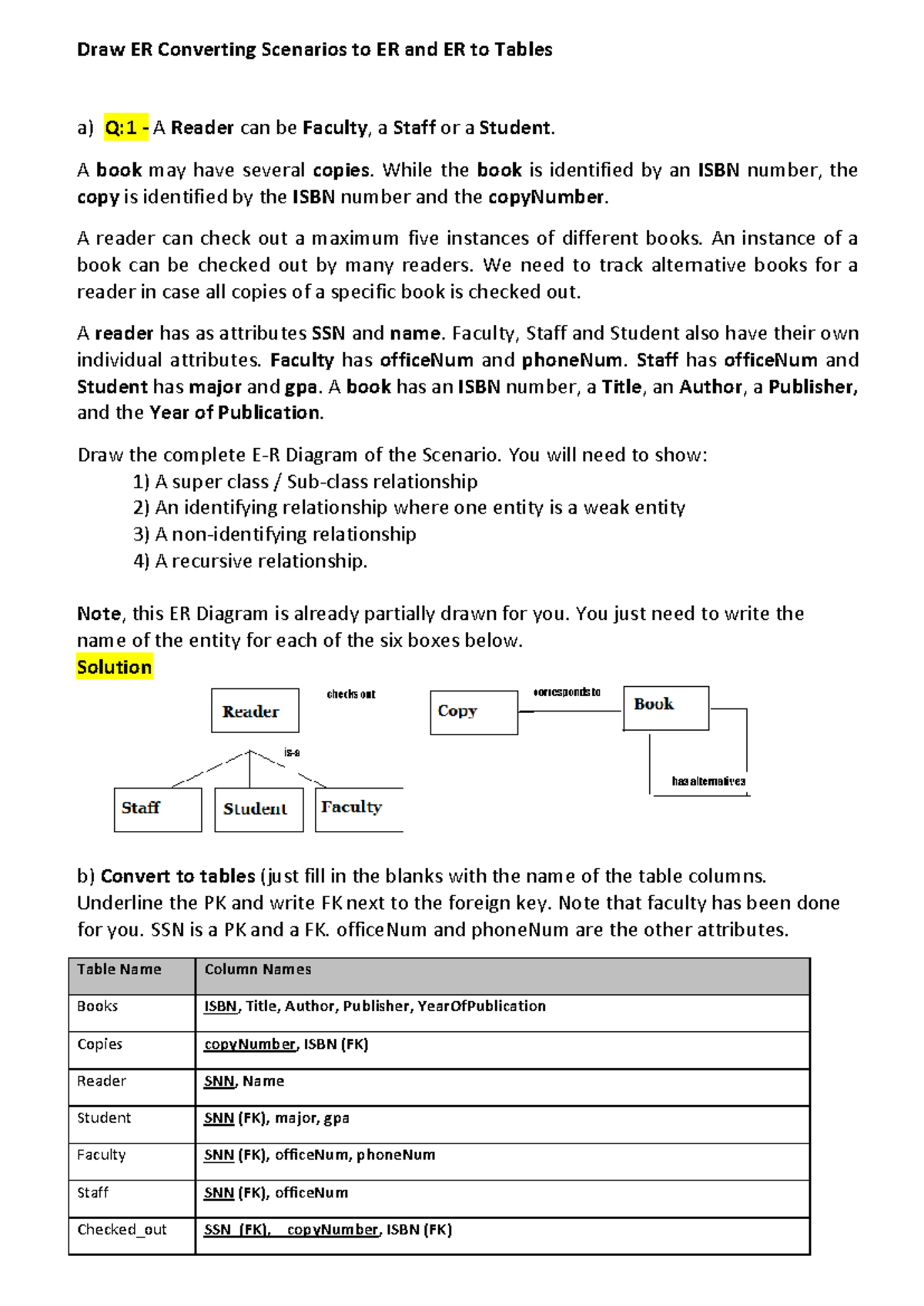 Mod 4-Reading on Draw ER To Table - Draw ER Converting Scenarios to ER ...
