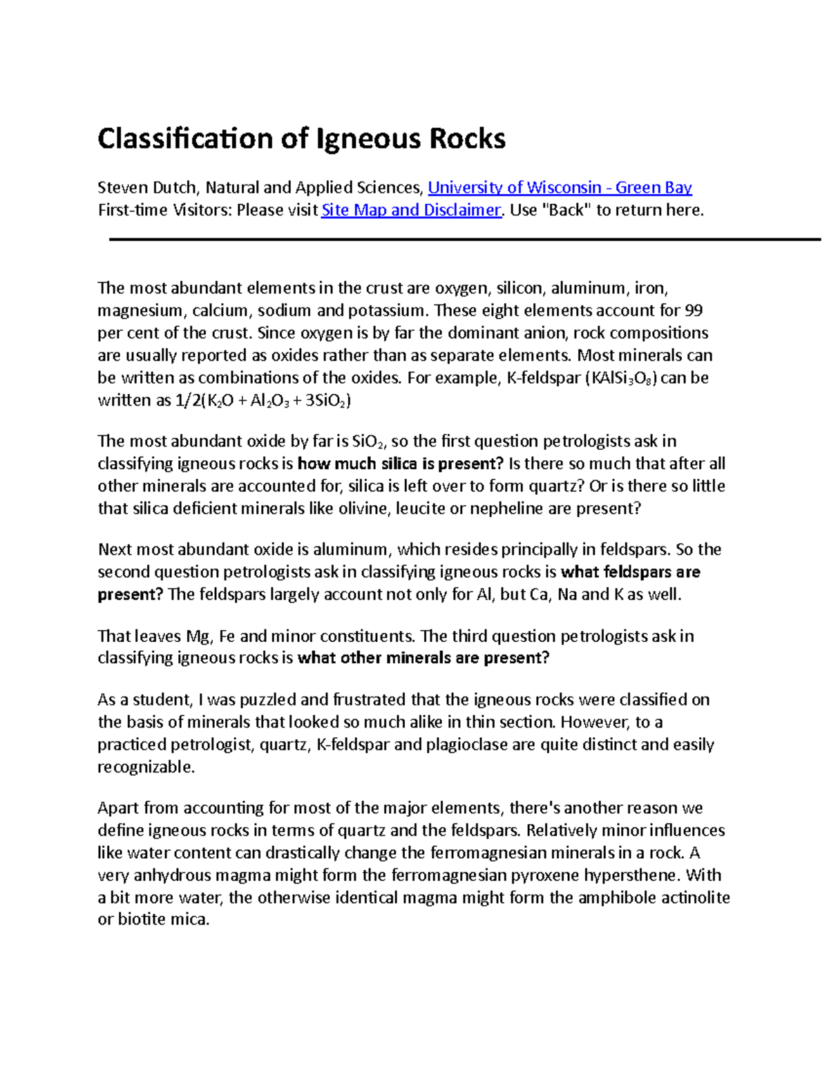 IUGS classificationClassification of Igneous Rocks Steven Dutch ...