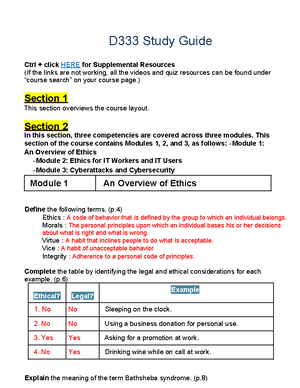 D333 Study Guide - D333 Study Guide Ctrl + click HERE for Supplemental ...
