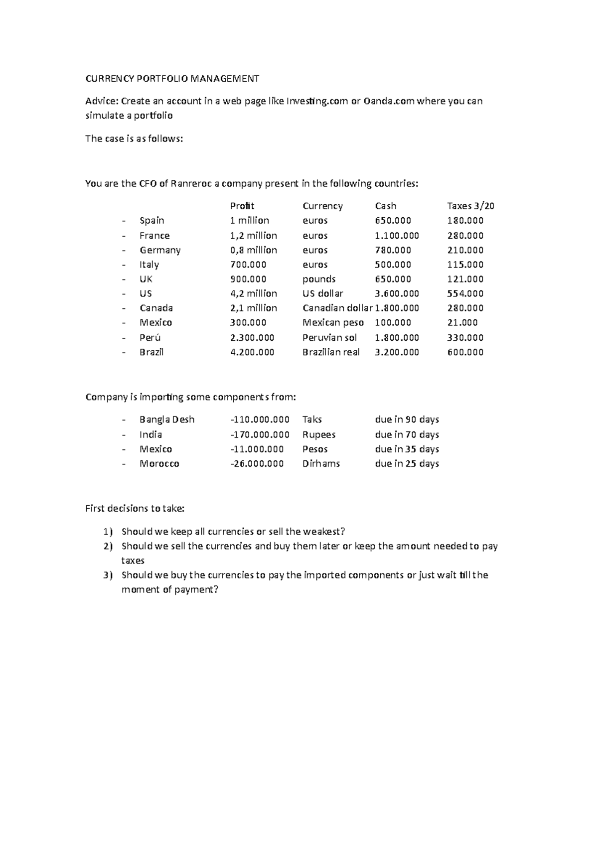 Currency Portfolio Management - CURRENCY PORTFOLIO MANAGEMENT Advice ...