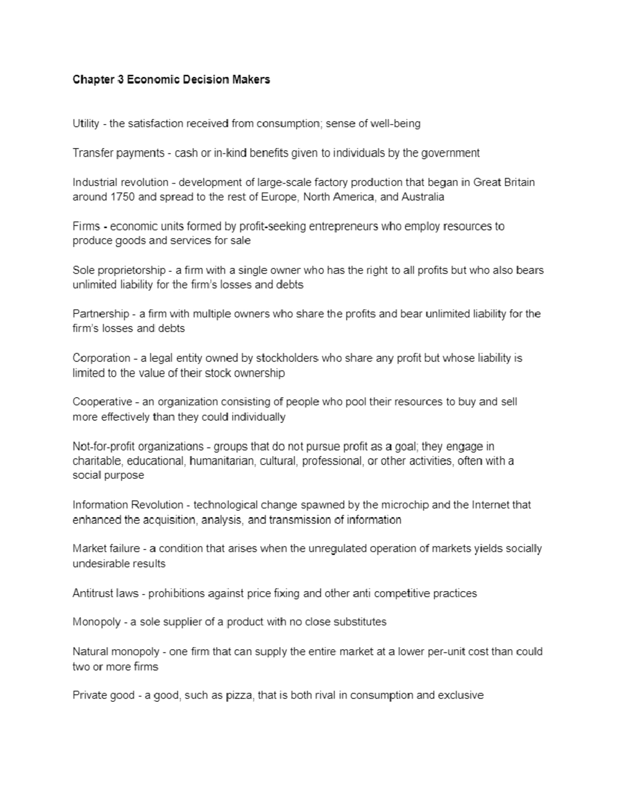 Ch 3 Economic Decision Makers - Google Docs - ECON 1 - Studocu