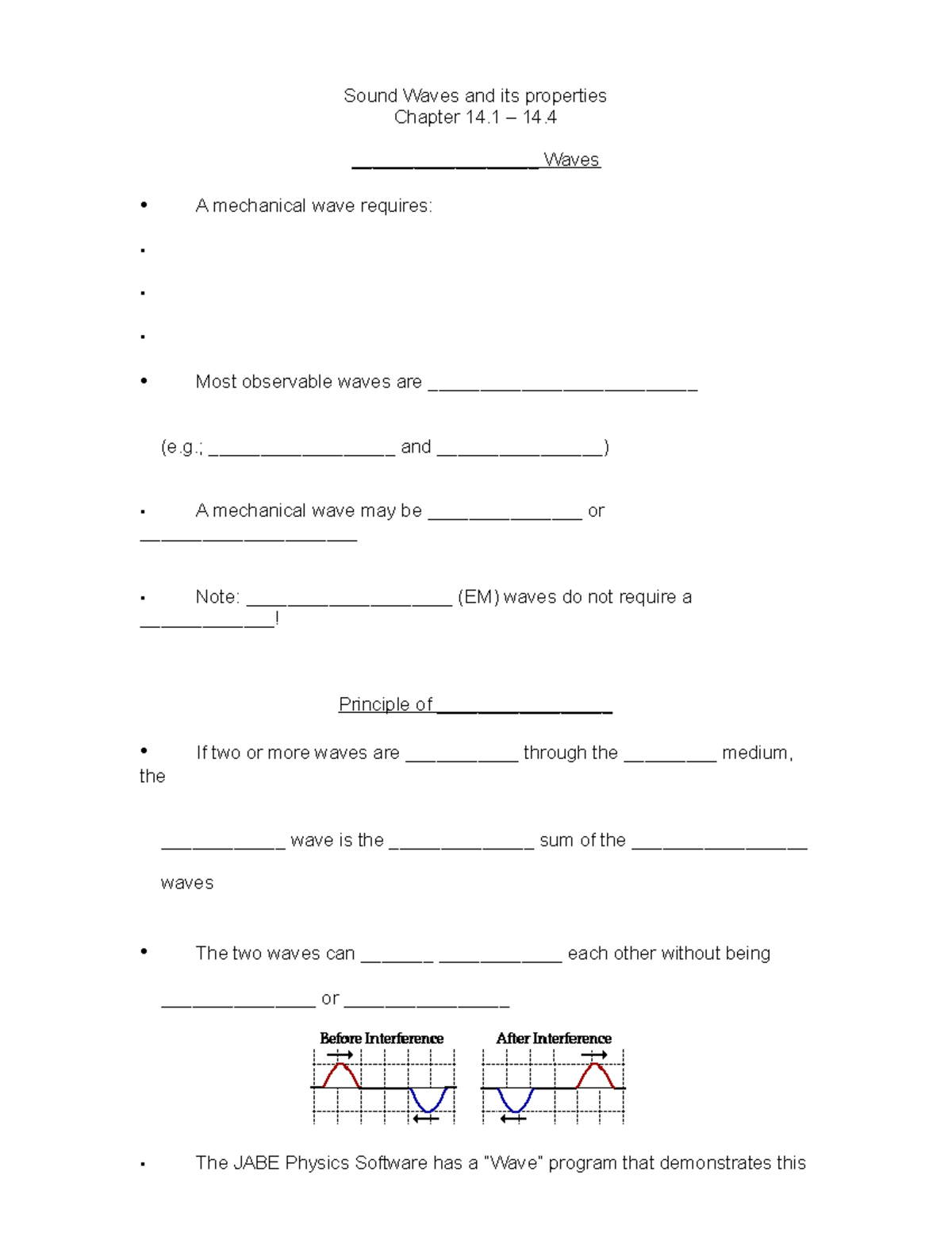 Chapter 14 - Sound Waves and its properties - Sound Waves and its ...