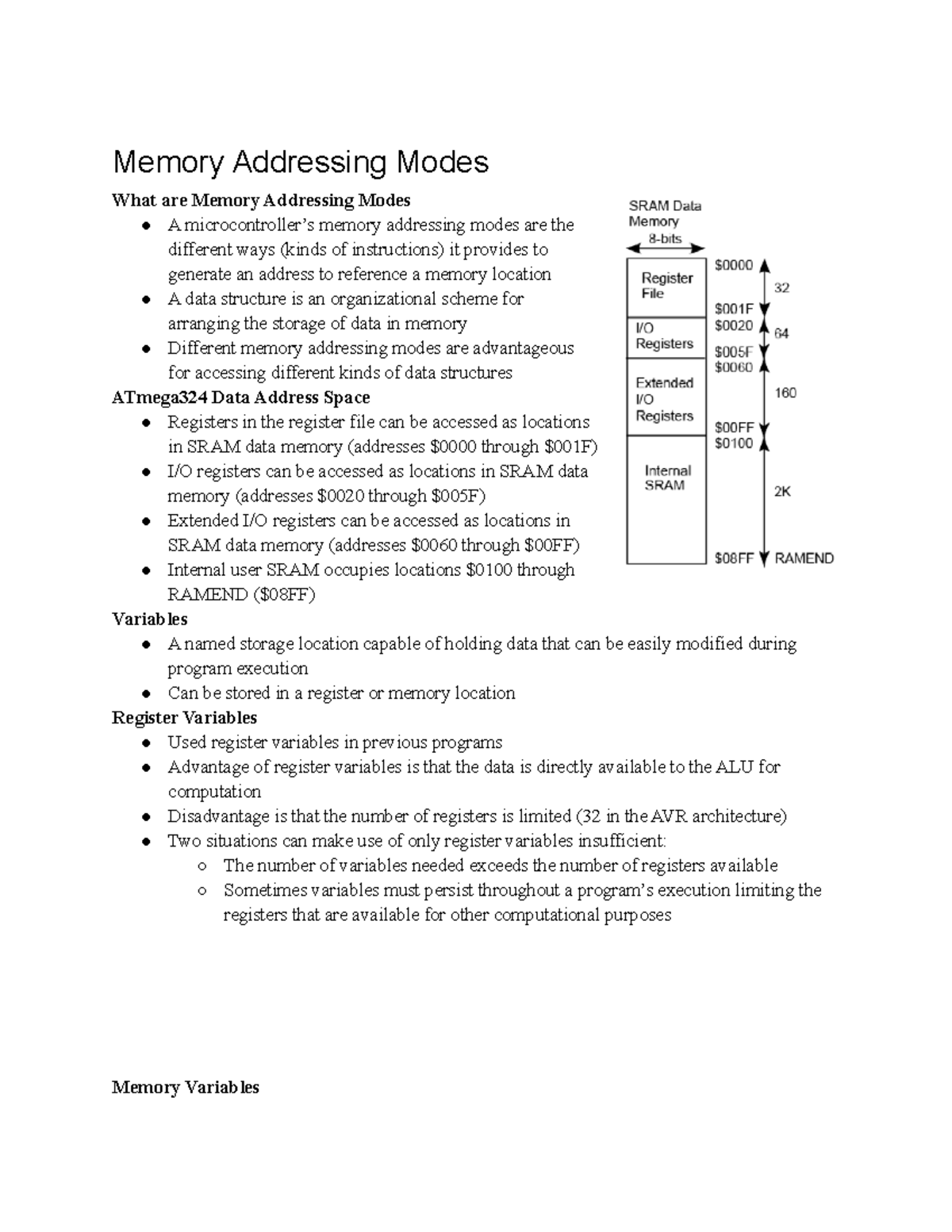 Lecture 10 - Memory Addressing Modes What are Memory Addressing Modes A ...