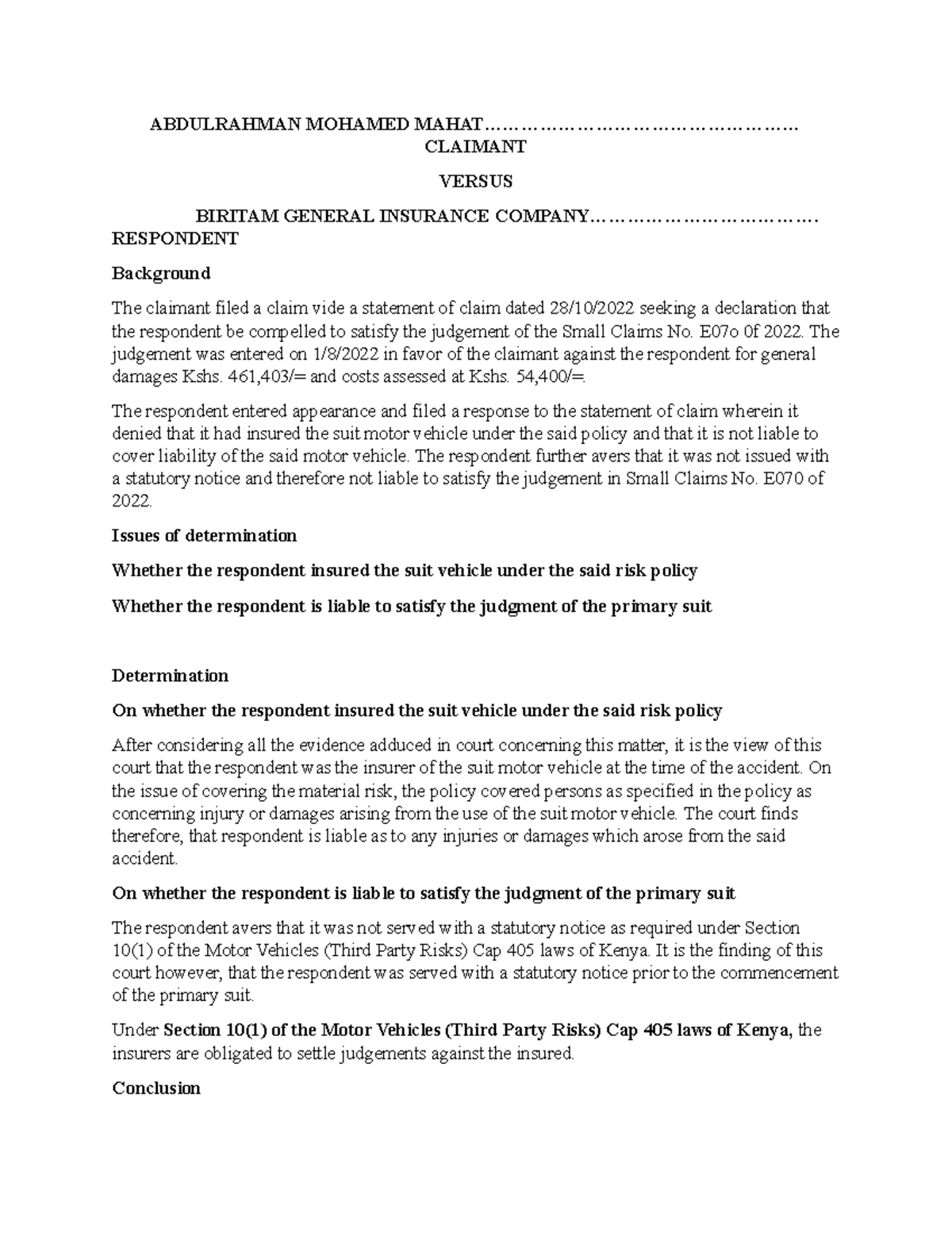 Abdulrahman Mohamed Mahat - ABDULRAHMAN MOHAMED - Studocu