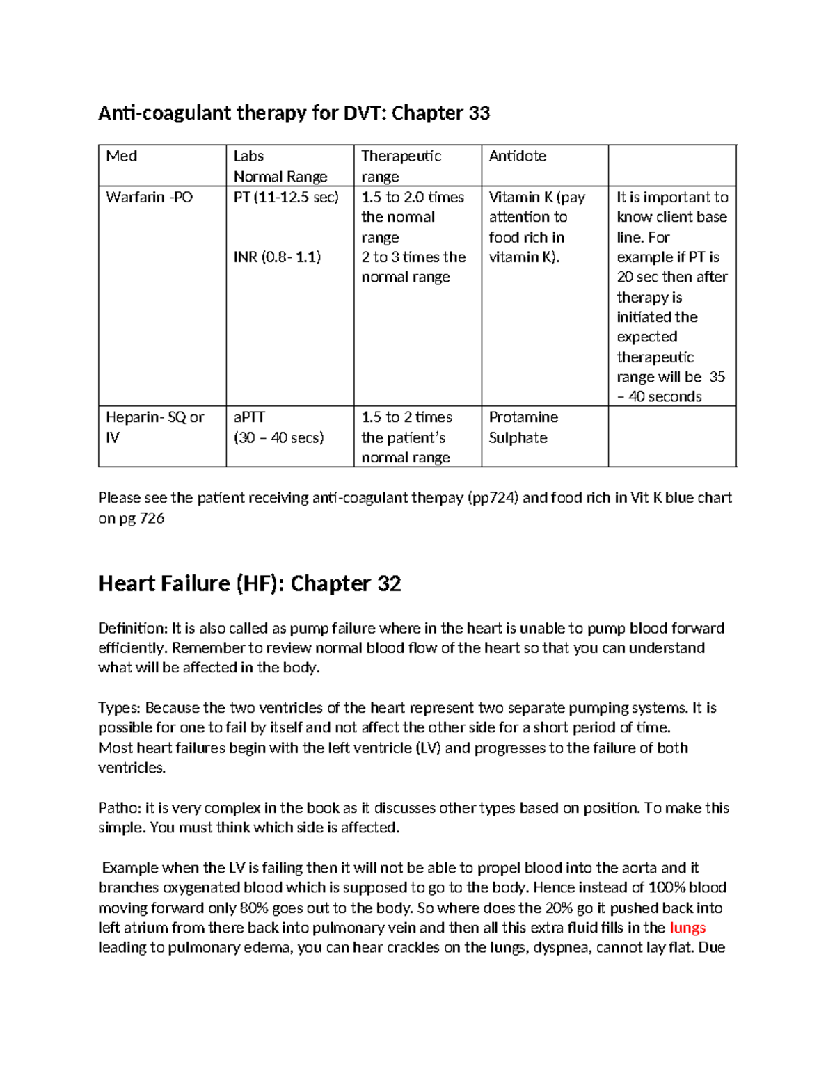 Heart Failure and Heparin-1 - Anti-coagulant therapy for DVT: Chapter ...