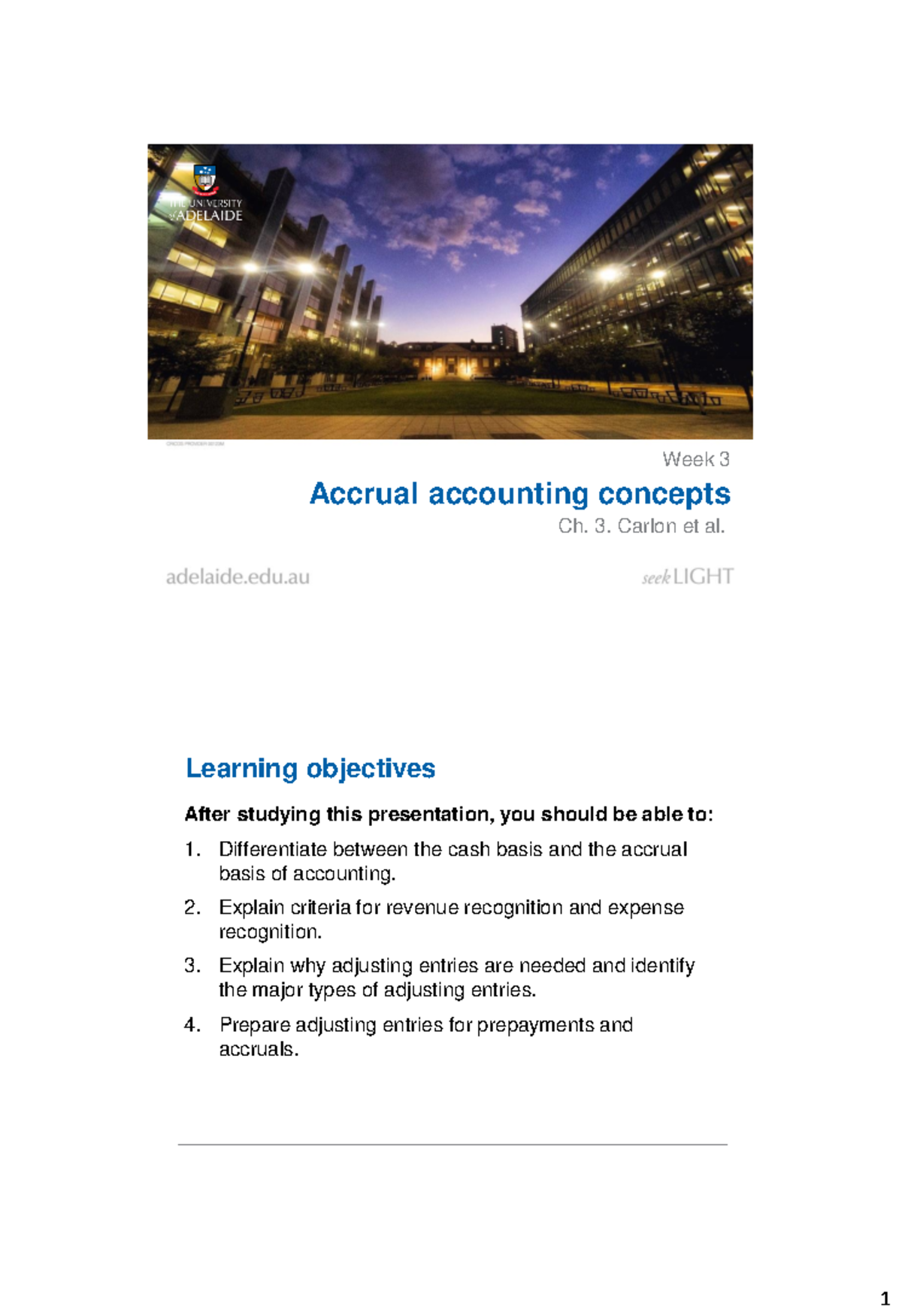 3. Accrual Accounting - Lecture notes 3 - Accrual accounting concepts ...