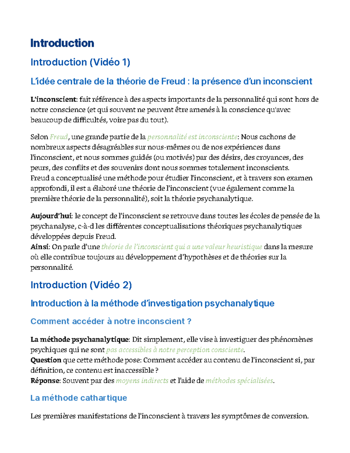 C3 L’approche psychodynamique et la théorie psychanalytique de Freud ...