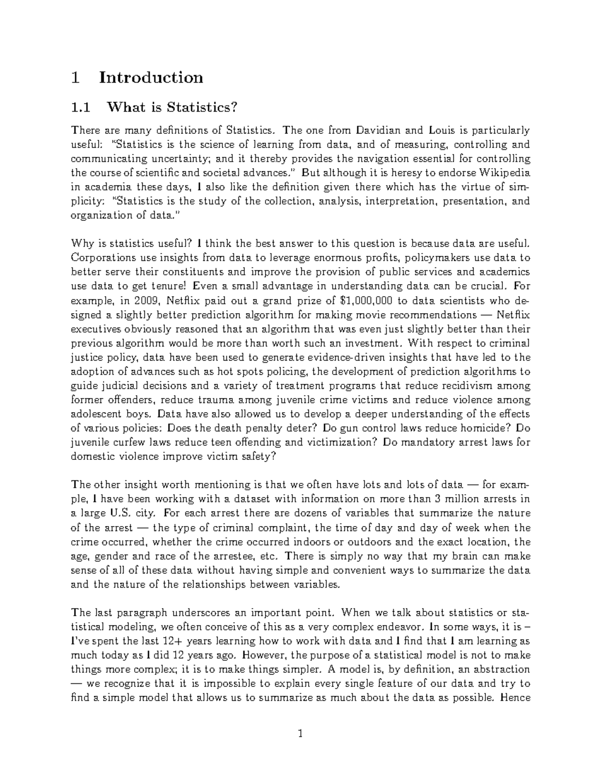 CH1 Intro Stat 1 Introduction 1 What Is Statistics There Are Many