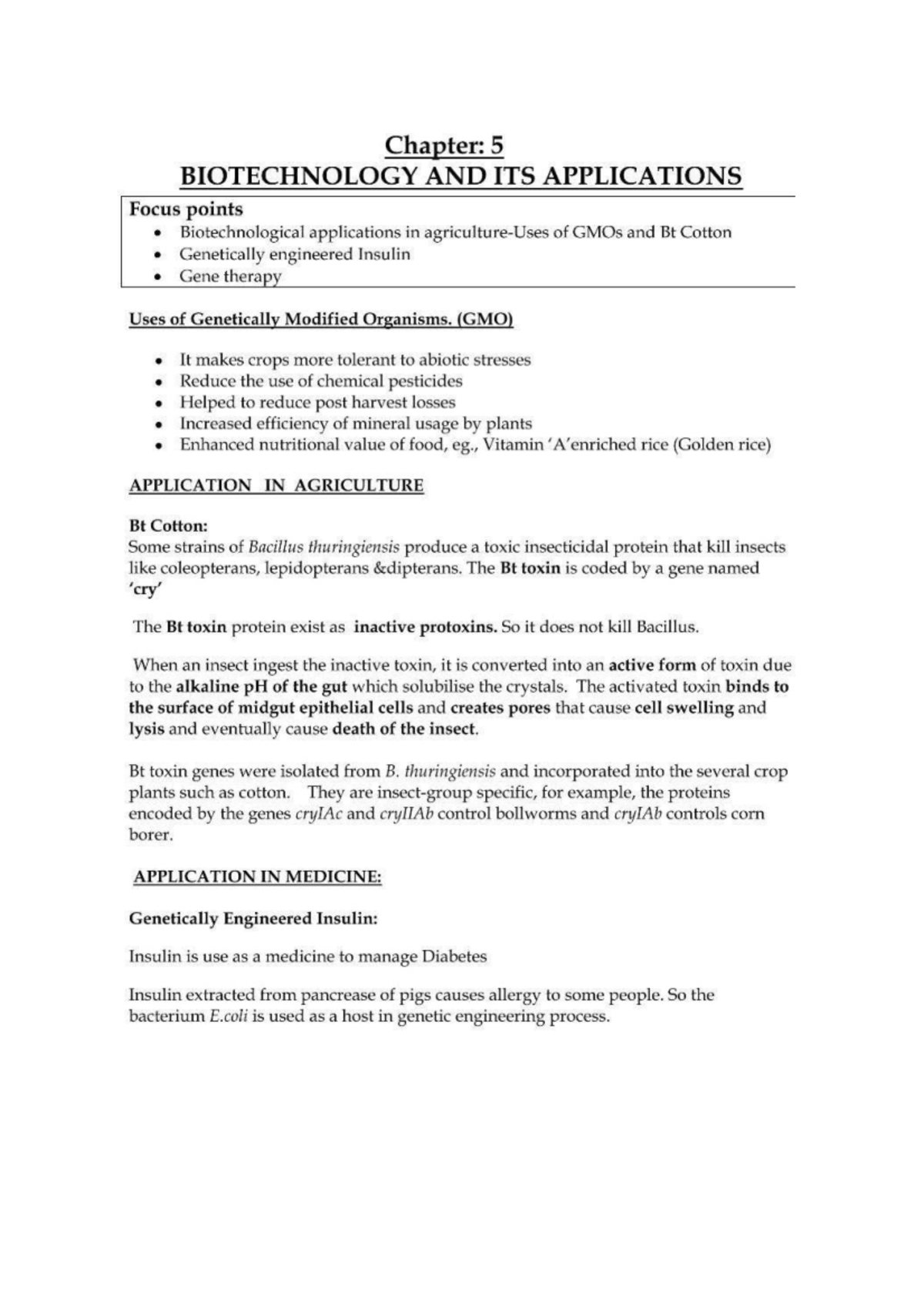 Biotechnology- Applications - science - Studocu