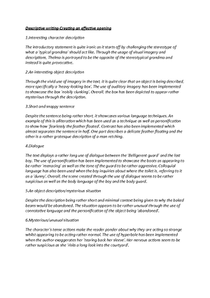 Mod c rubric - Module C: The Craft of Writing In this module, students ...