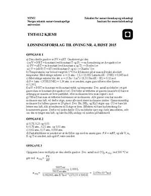 Kjemi øving 4 - løsningsforslag - Norges teknisk–naturvitenskapelige ...