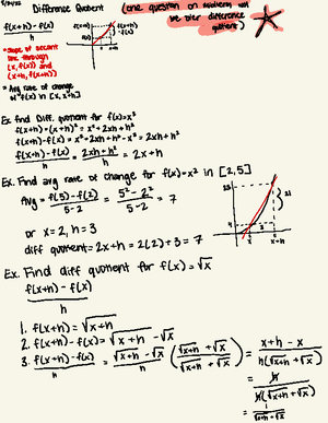 Calculus Chapter 2 notes and important things to know - MATH 1426 - Studocu