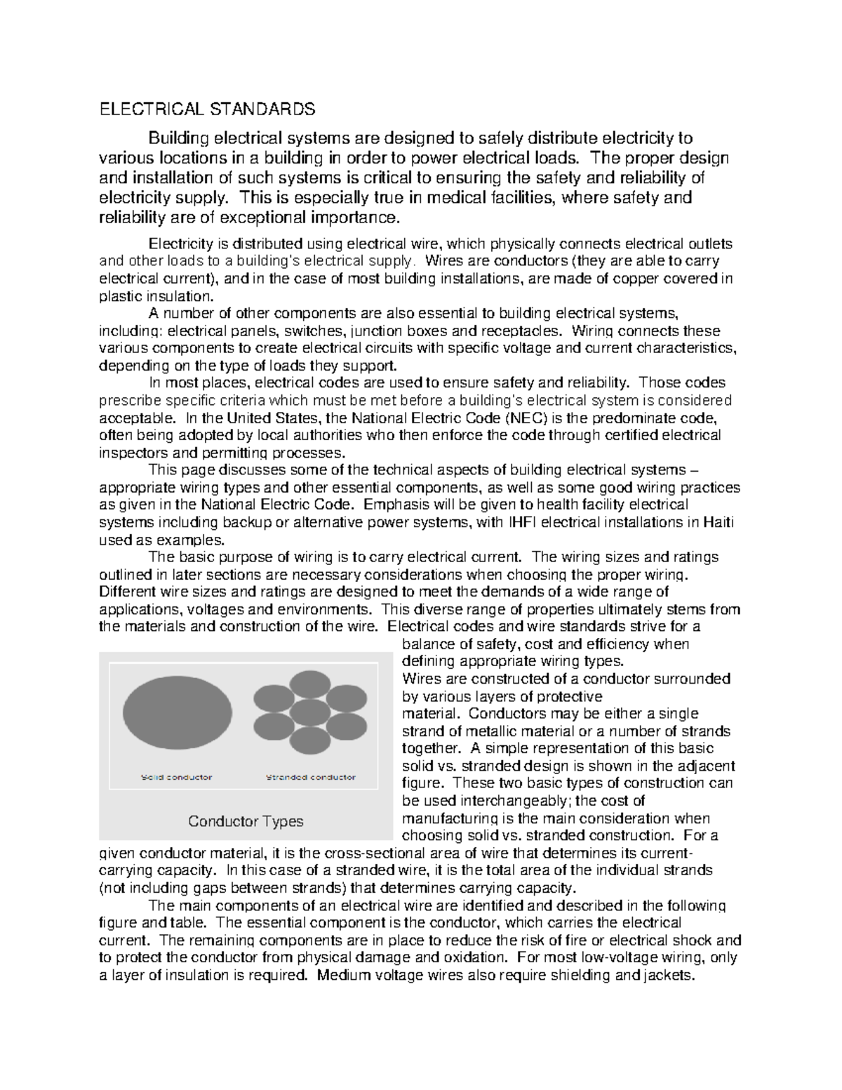 Electrical Standards Reference - ELECTRICAL STANDARDS Building ...