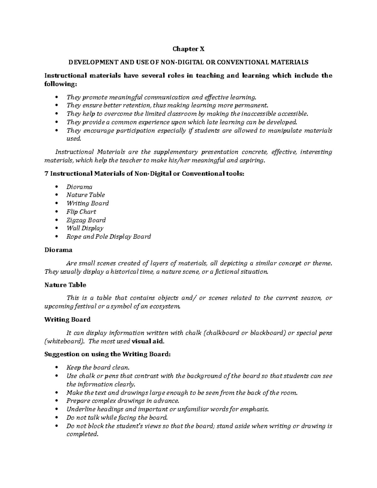 Development AND USE OF NON- Digital OR Conventional Materials - Chapter ...