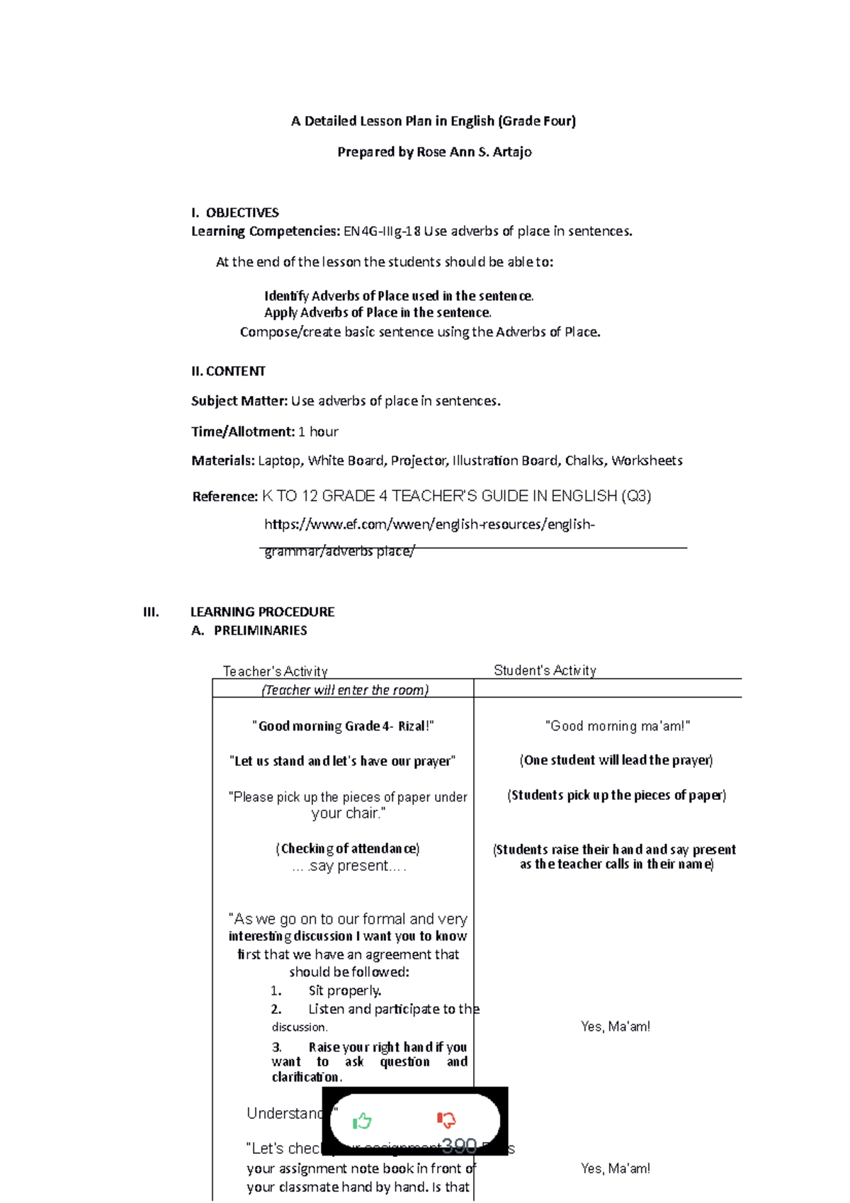 Detailed-lesson-plan-for-elementary compress - A Detailed Lesson Plan ...