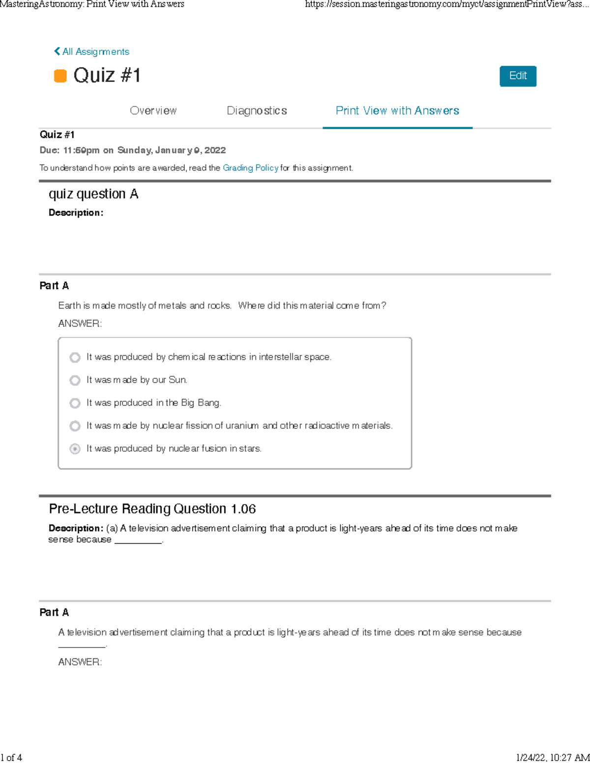 Quiz1 - Study the questions that are on the quiz here - ! All ...