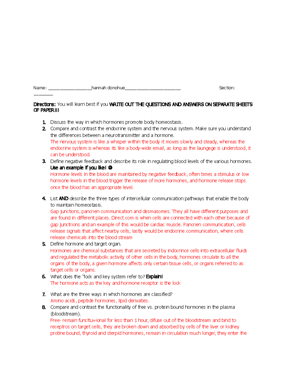 1 Endocrine System Review Guidemw 2021 - Endocrine System Review Guide ...