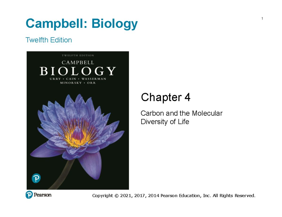 Topic 5 Carbon Molecular Diversity Life - Campbell: Biology Twelfth ...
