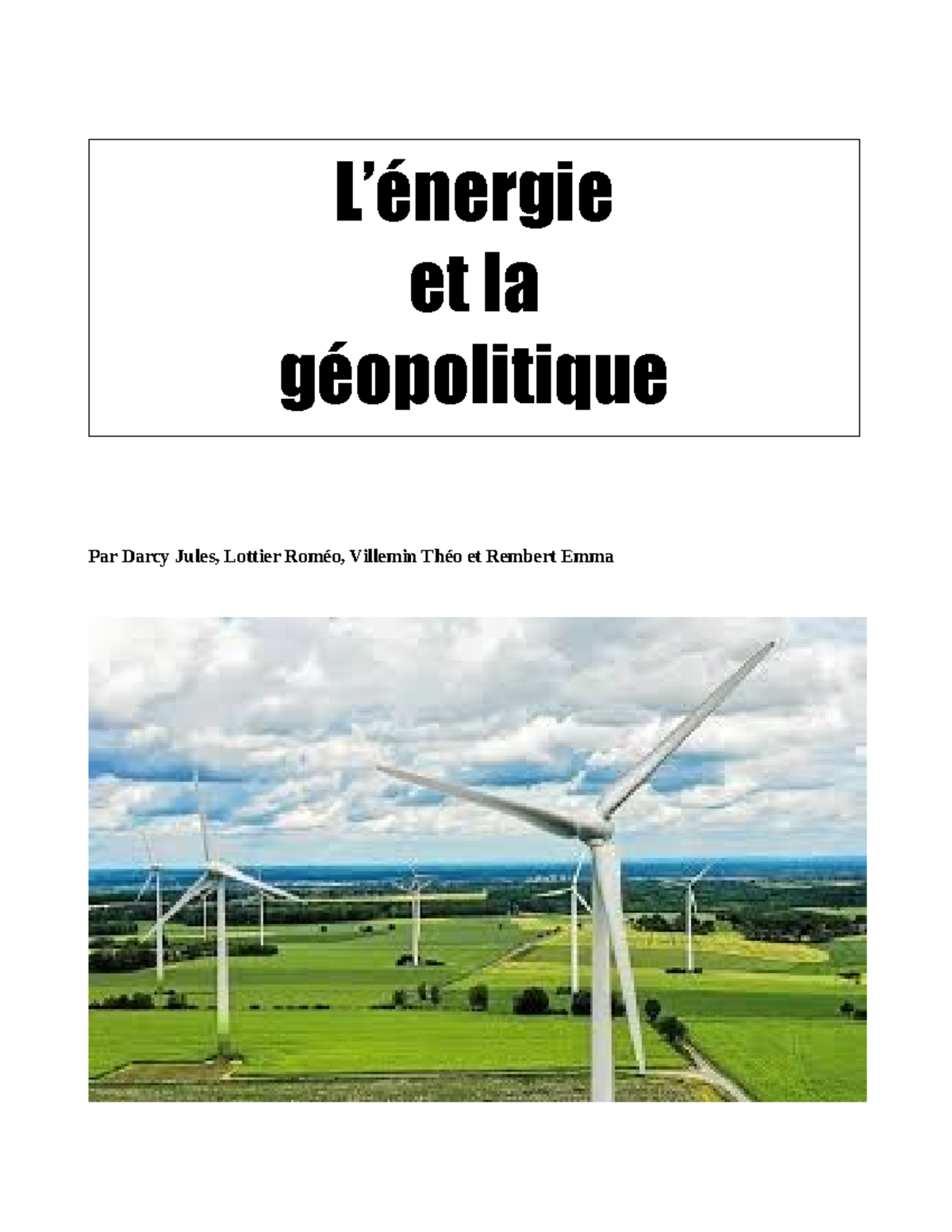 La géopolitique de la transition énergétique - Par Darcy Jules, Lottier ...