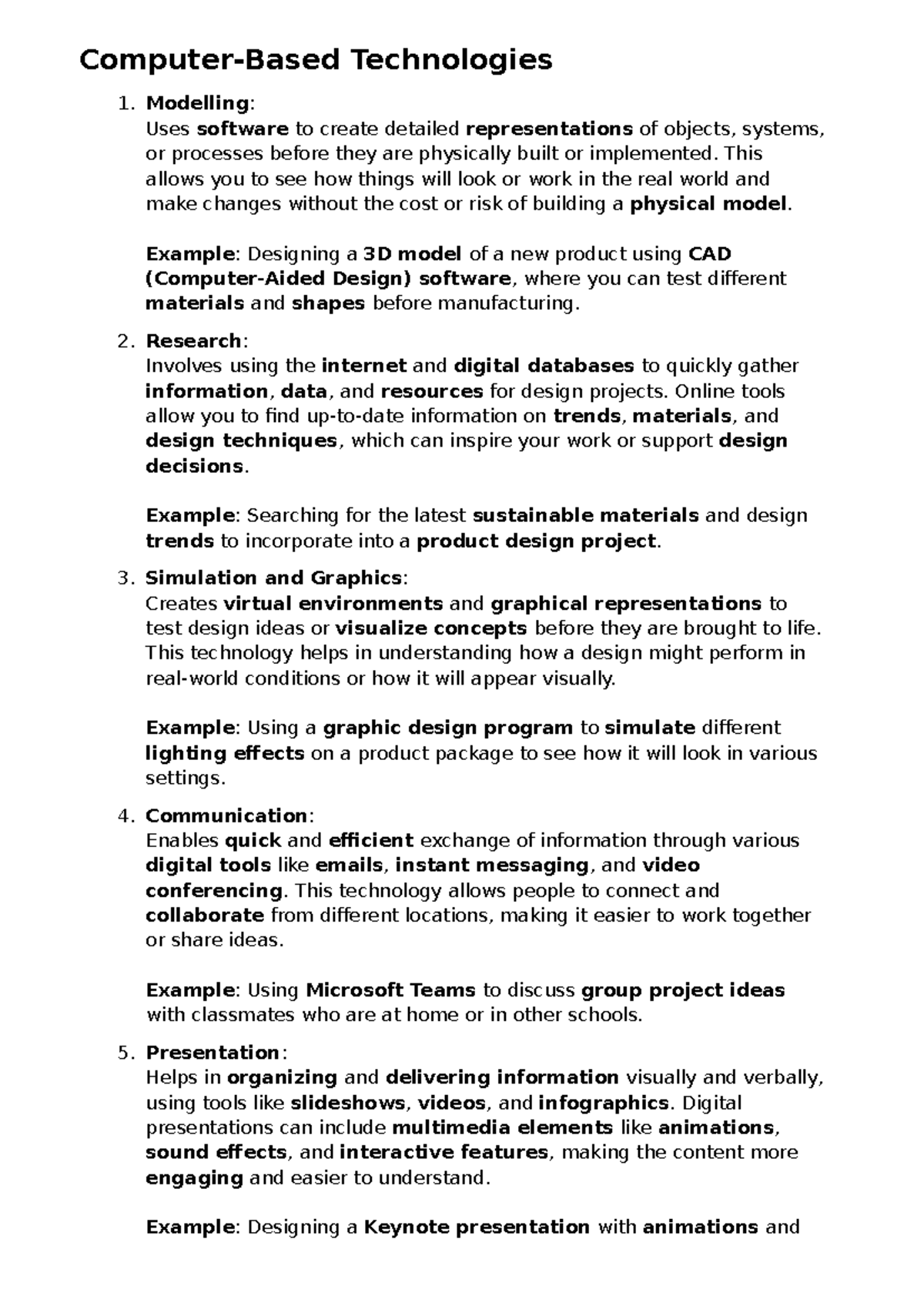 Computer Based Technologies - Computer-Based Technologies Modelling ...