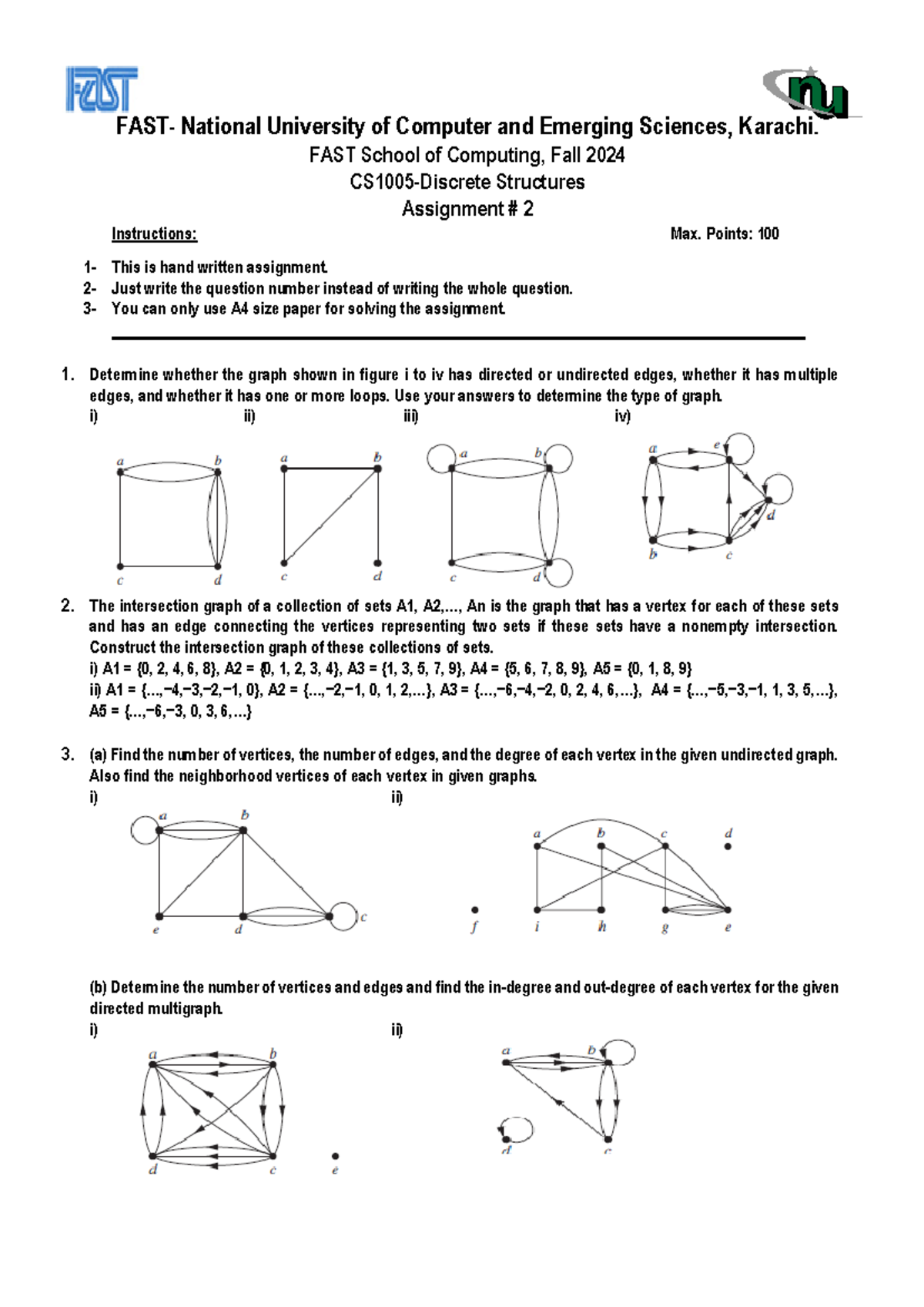 Assignment#2 - parcitce - FAST- National University of Computer and Emerging Sciences, Karachi ...