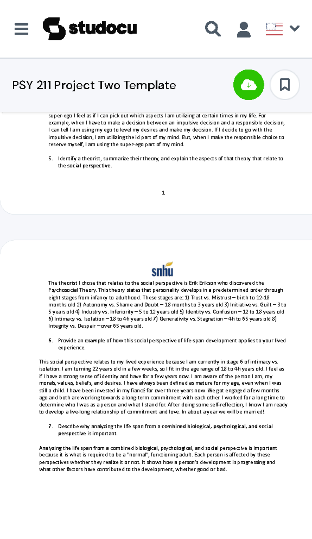 PSY 211 Project Two Template - PSY 211 Project Two Template Use this template to complete your ...