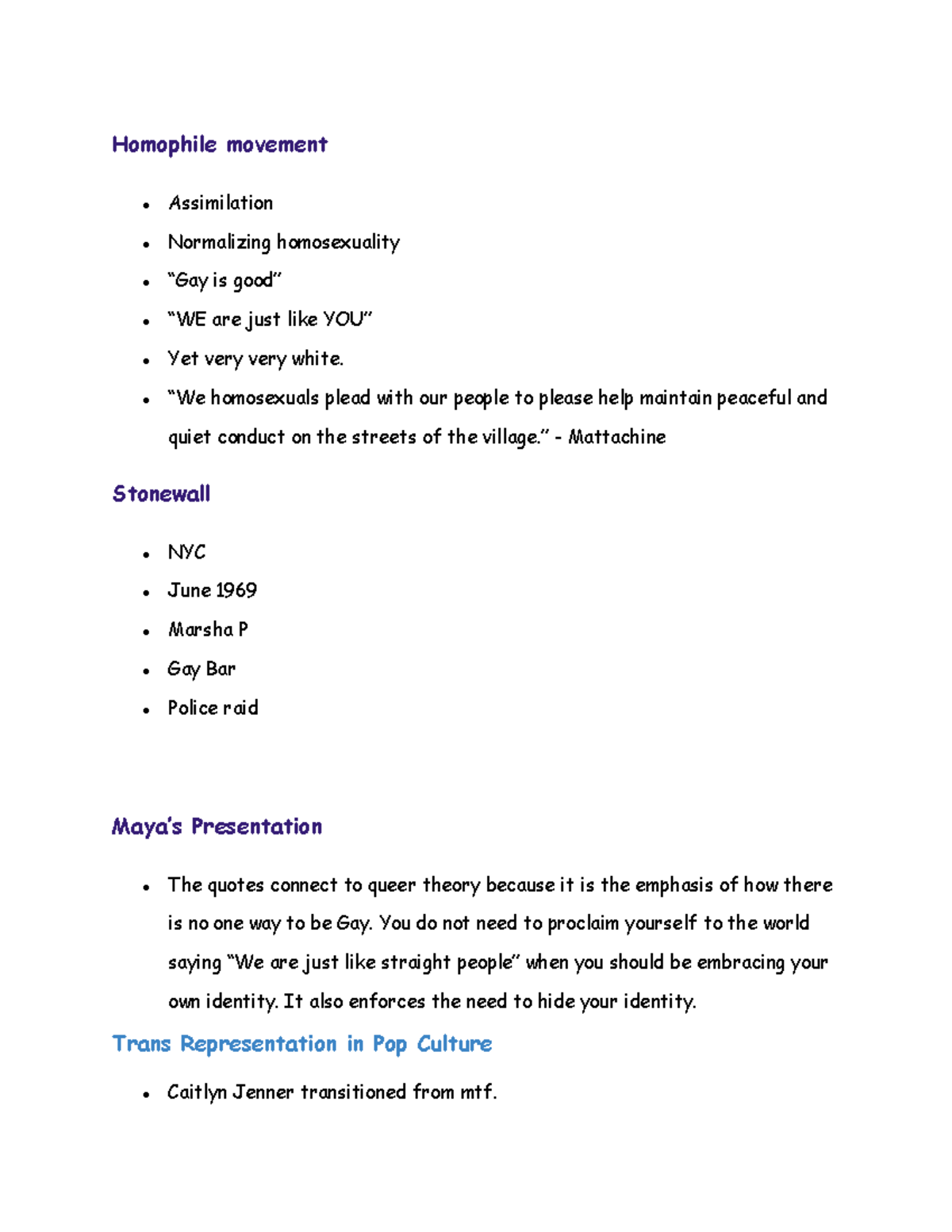 Homophile movement - Homophile movement Assimilation Normalizing ...