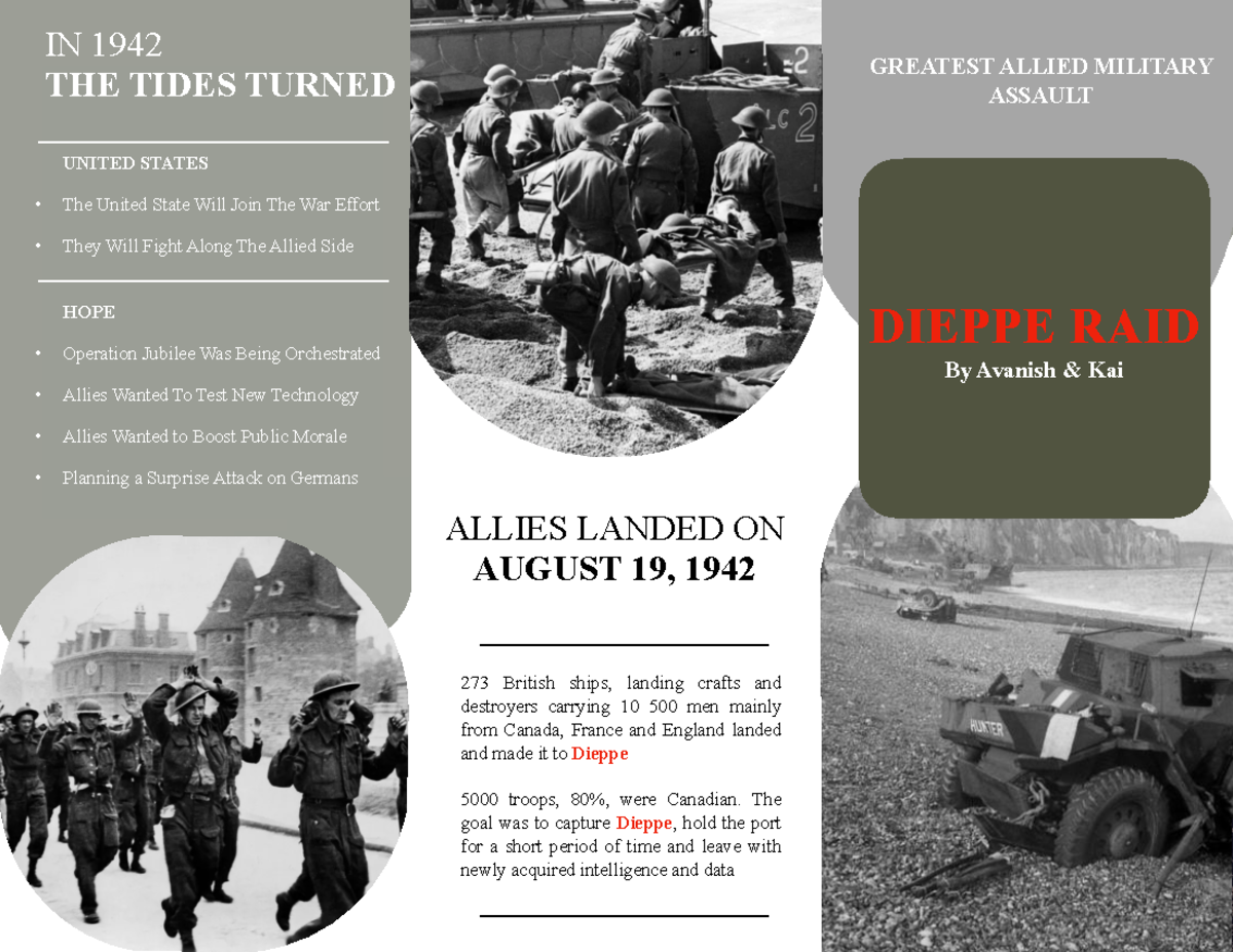 CHC2D - World War II - Dieppe Raid - Simple Handout - Greatest Allied ...