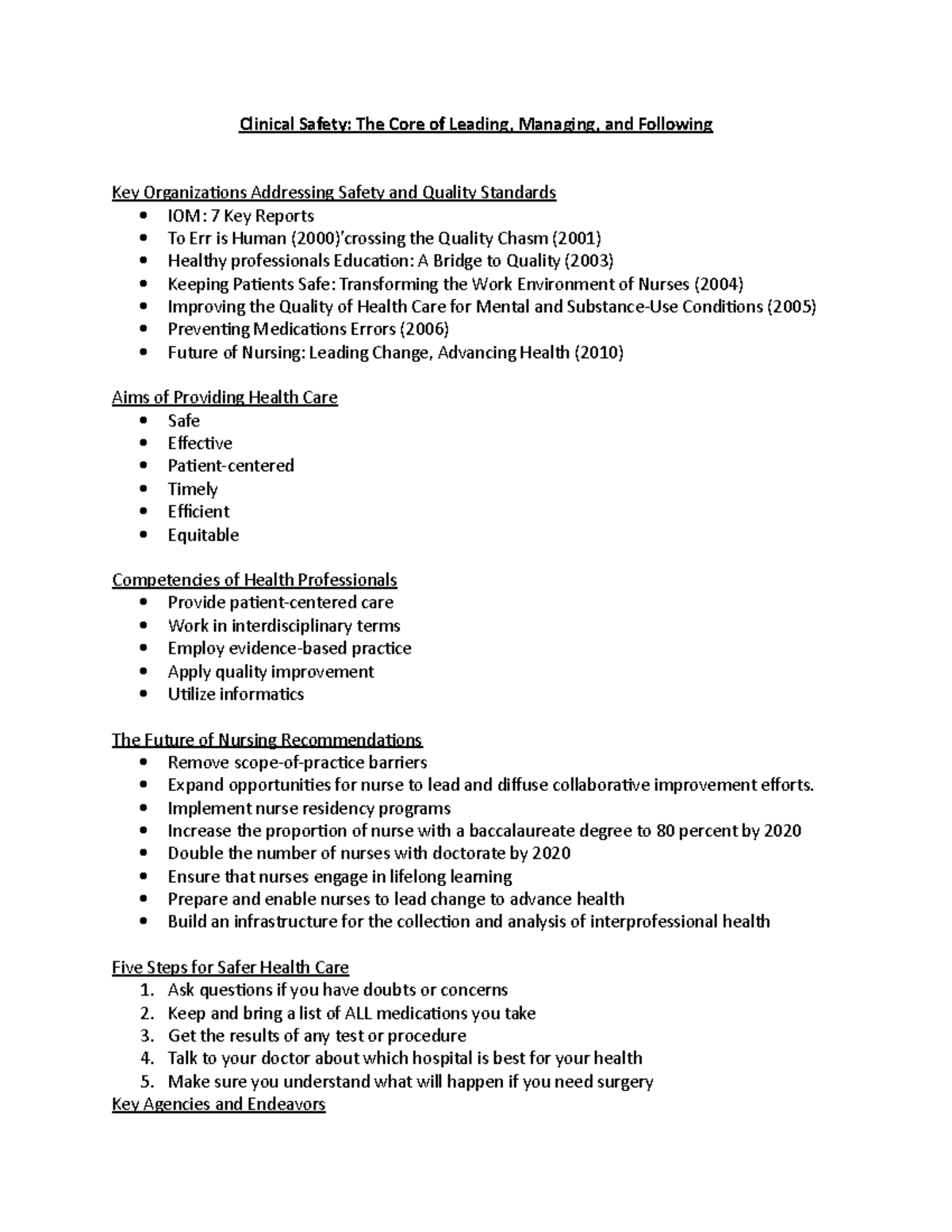 Clinical Safety-The Coreof Leading - Clinical Safety: The Core of ...