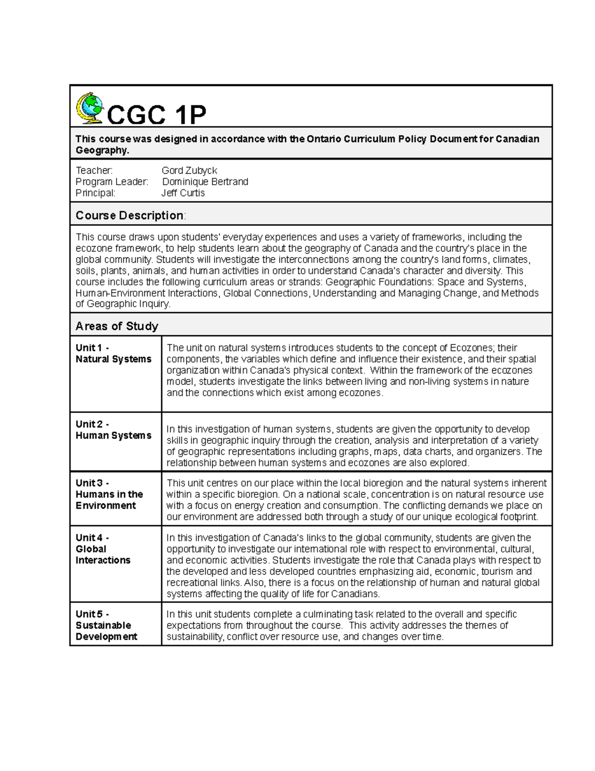 Applied geog overview - What is Geography? - CGC 1P This course was ...