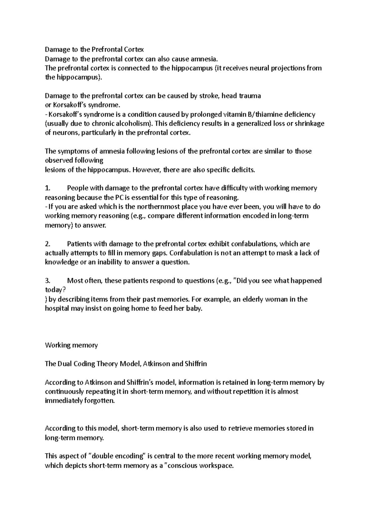 Damage to the Prefrontal Cortex - Damage to the Prefrontal Cortex ...