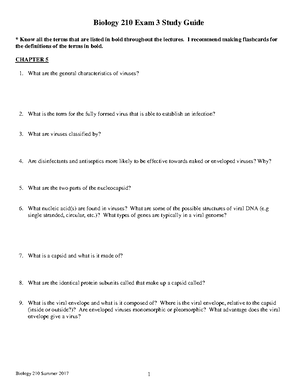Biology 210 Exam 2 Study Guide (Boyer) - Biology 210 Exam 2 Study Guide ...