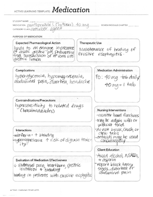 Protonix med temp - assignment - ACTIVE LEARNING TEMPLATE: Medication ...