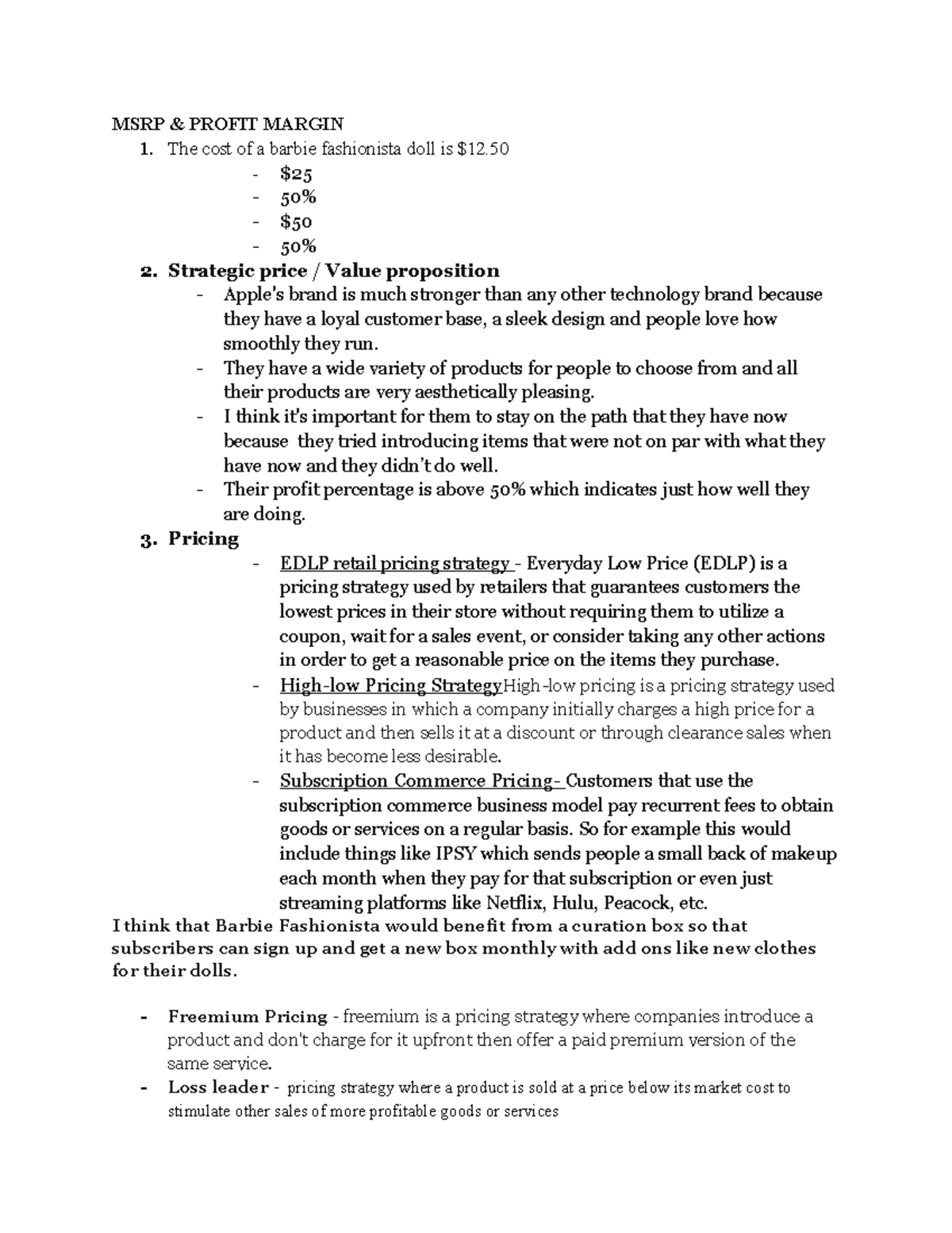 Practice MSRP and profit margin - MSRP & PROFIT MARGIN The cost of a ...