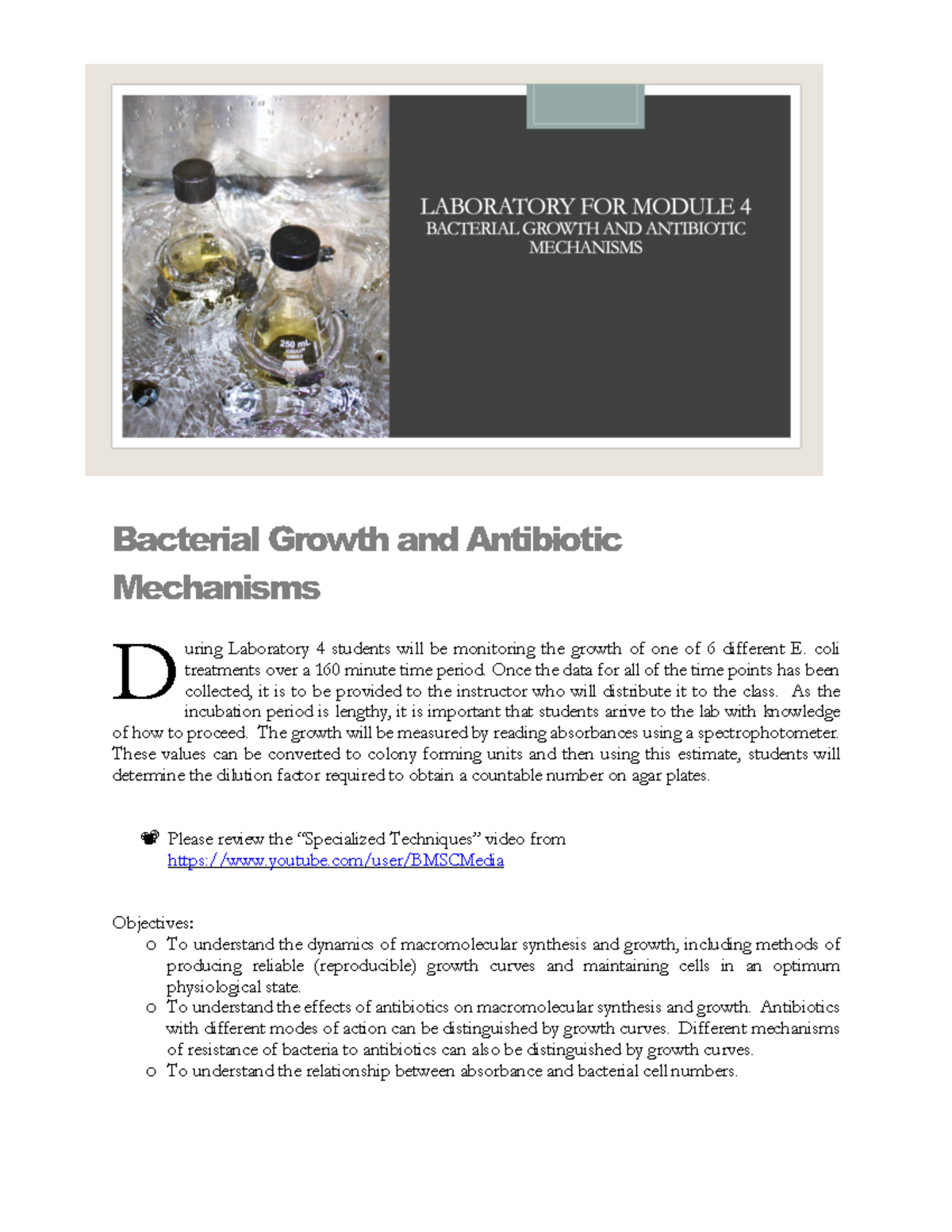 Bacterial Growth and Antibiotics - Bacterial Growth and Antibiotic ...