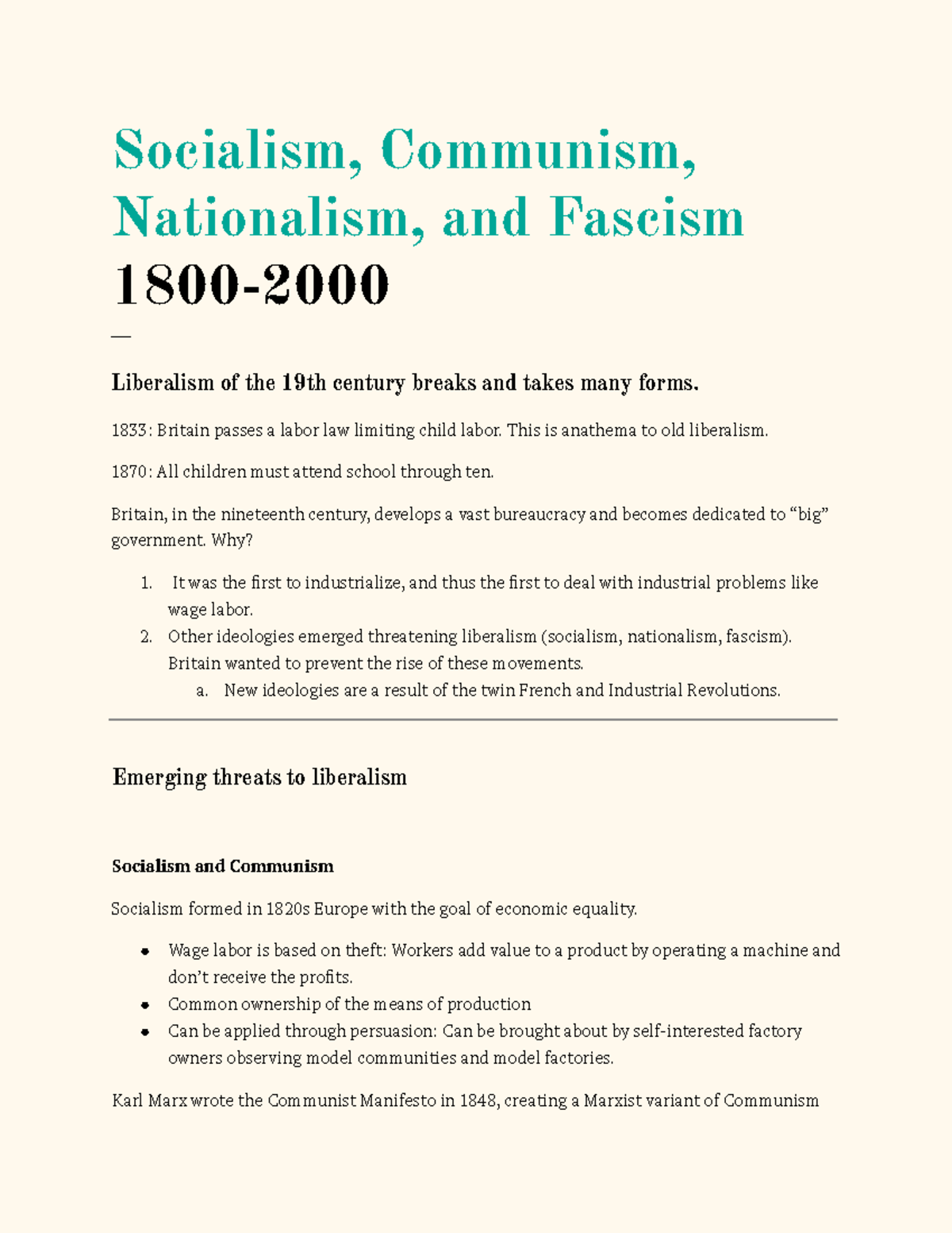 Socialism, Communism, etc - Socialism, Communism, Nationalism, and ...