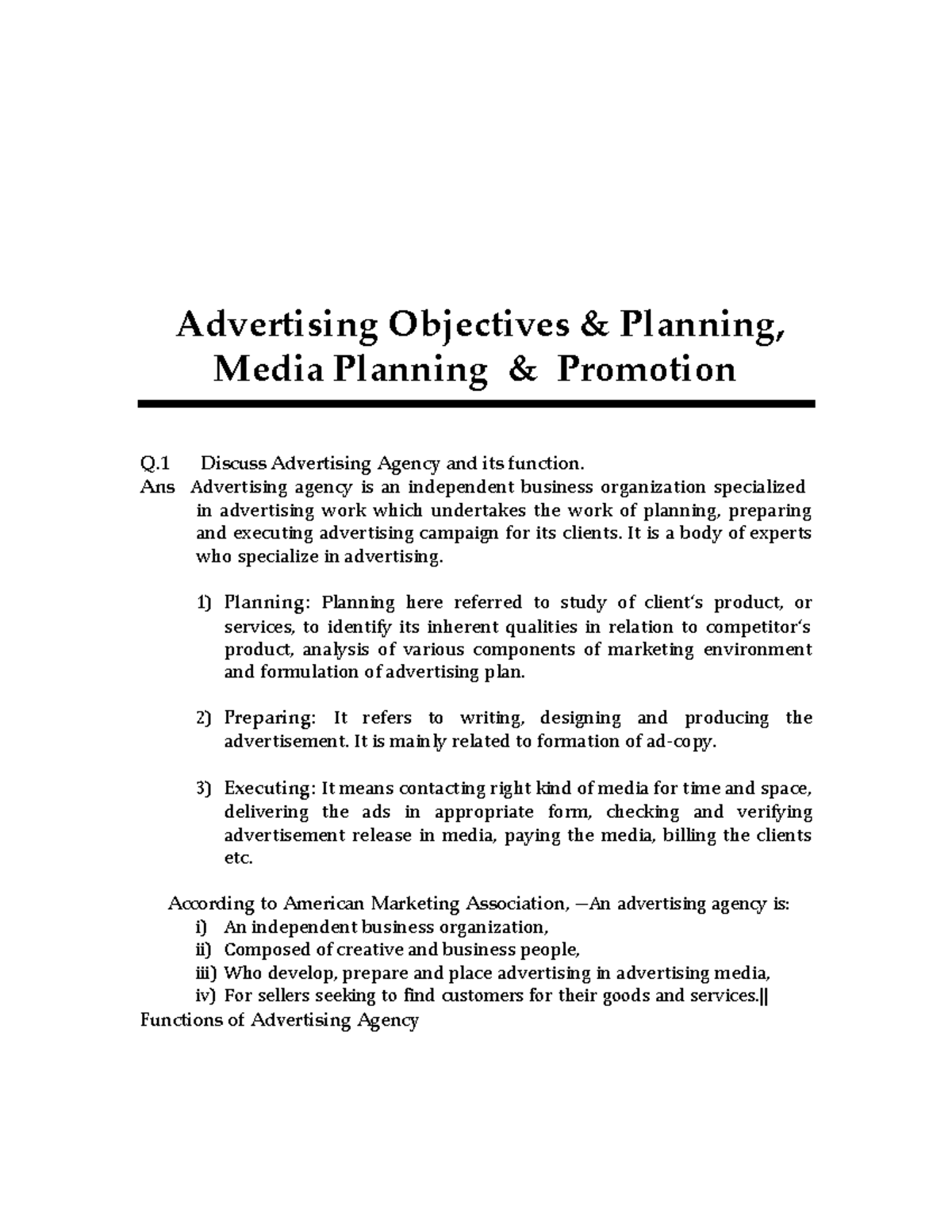 Advertising objectives and planning, media planning - 24 Unit – 3 ...