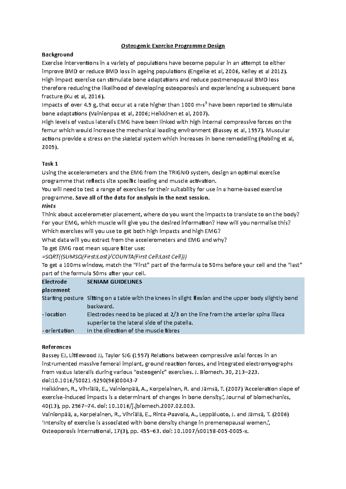 Osteogenic Exercise Programme - High impact exercise can stimulate bone ...