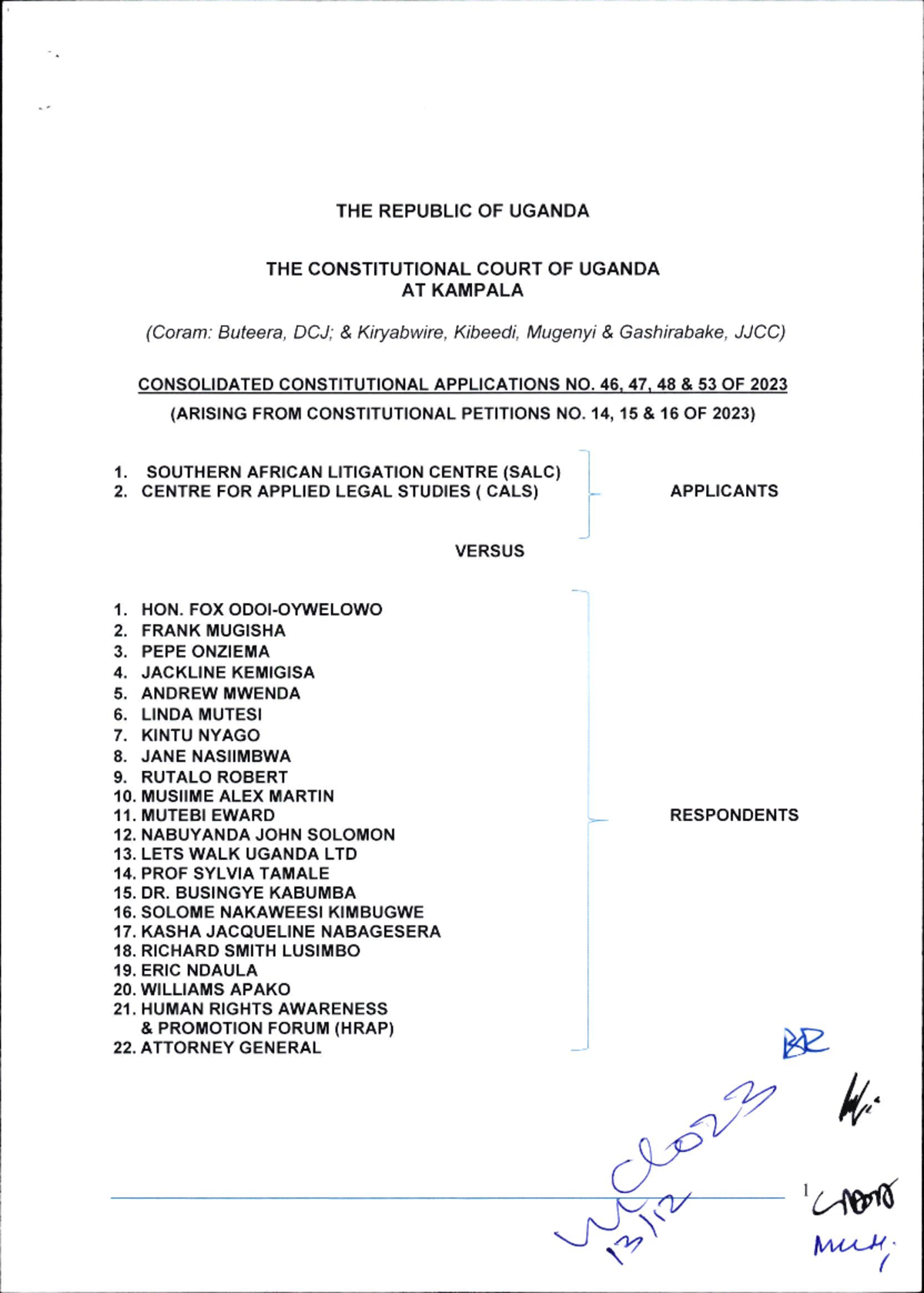 AHA - Constitutional Application Nos. 46, 47, 48 & 53 of 2023 - THE ...