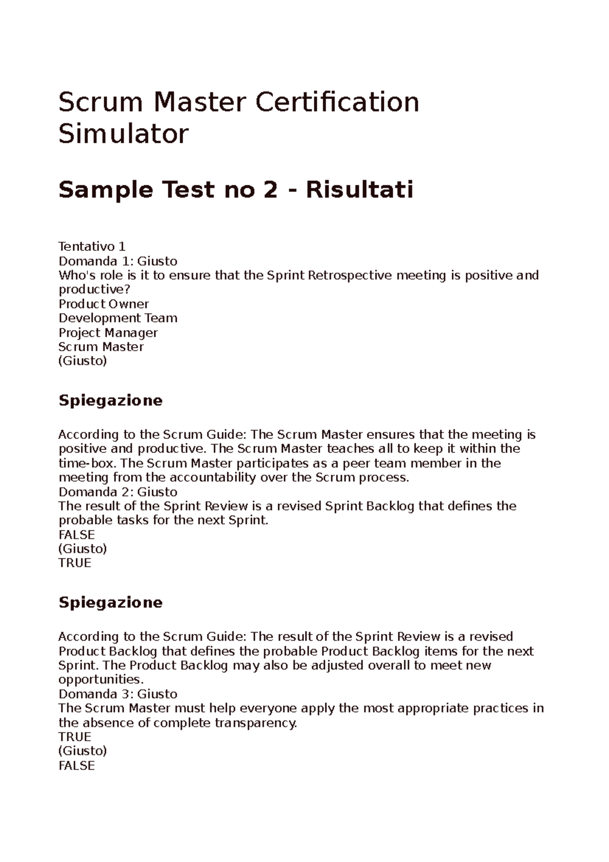 Sample Exam 80 Questions and Answers - Scrum Master Certiication ...