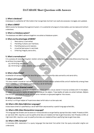 Morenormalizationexamples - DATABASE DESIGN: Normalization – Exercises & Answers (a) The table ...