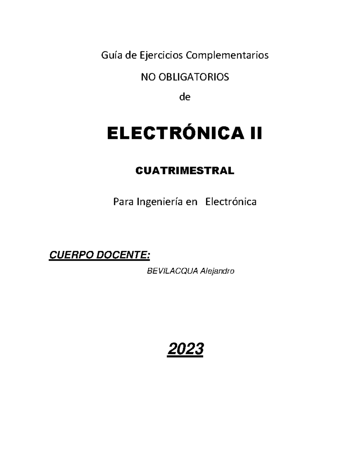 Guia-de-Ejericios FET - GuÌa de Ejercicios Complementarios NO OBLIGATORIOS de ELECTR”NICA II ...