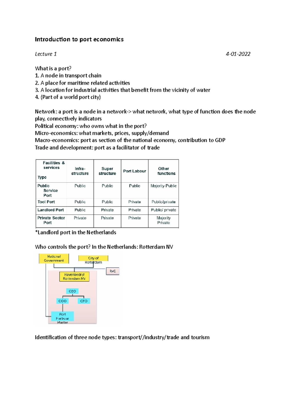 Introduction to port economics - Introduction to port economics Lecture ...