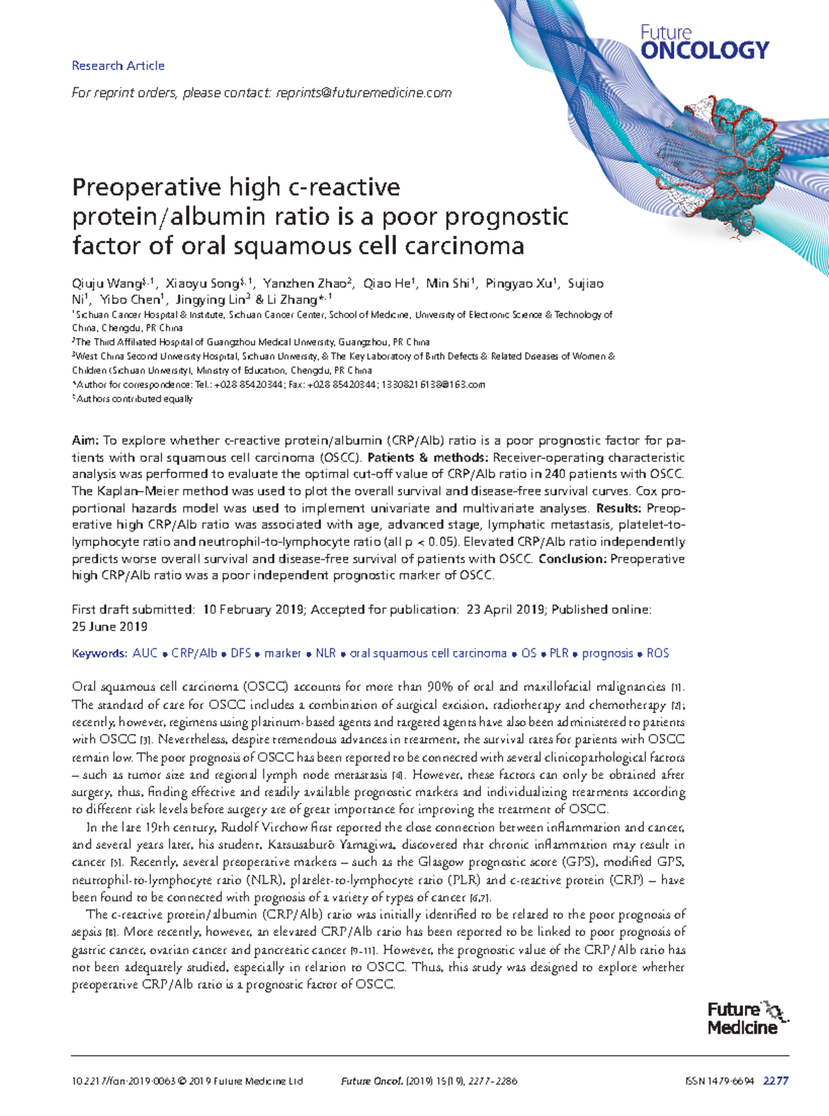 Wang2 - Research Article For reprint orders, please contact: reprints ...