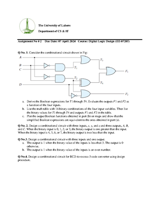 LAB 009 BCD to Excess-3 code - EXPERIMENT-15 BCD(8421) TO EXCESS-3 CODE CONVERSION Objectives ...